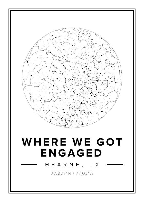 Where We Got Engaged Star Map Poster - Design Your Own - Mapiful